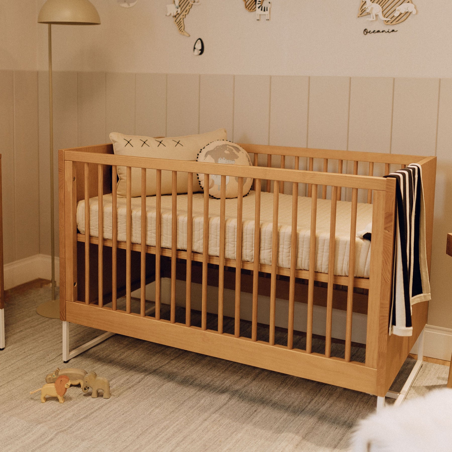 Boho Noah Crib and Conversion Kit Nursery Set in Hazelnut – Simply Nursery