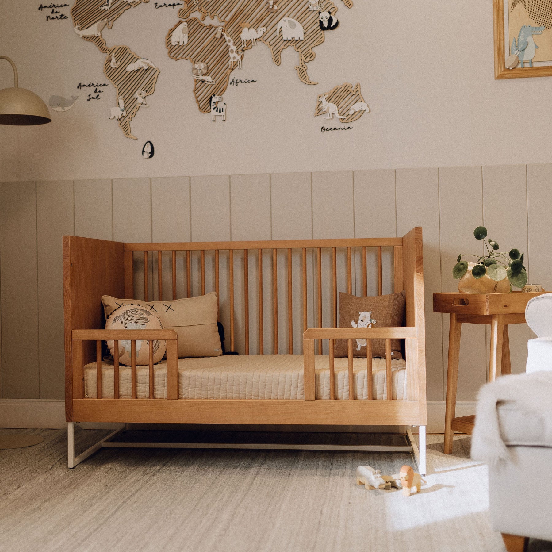 Boho Noah Crib and Conversion Kit Nursery Set in Hazelnut – Simply Nursery