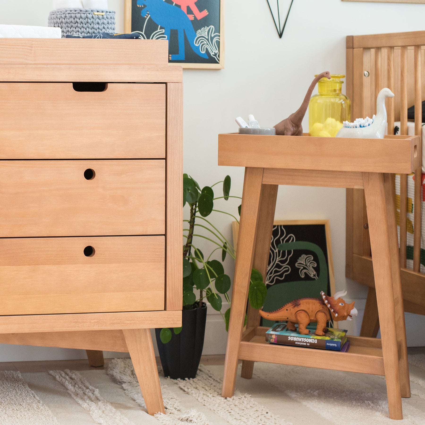 Simply Nursery Retro Side Table | Modern Wood Baby Furniture